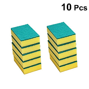 Cabilock Multifunctional Cleaning Sponges Set Scouring Pads for Kitchen Bathroom 10pcs/box