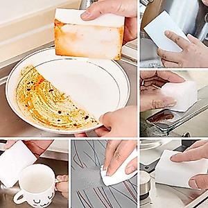 SmilePowo 100 Pack Magic Cleaning Sponges Eraser,Multi-Functional Premium Melamine Sponge Foam Cleaning Pads,Dish,Household Cleaning Sponge for Kitchen,Furniture,Bathroom(Universal Cleaner)