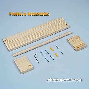 PMLYQ 2 Pack Wood Floating Nursery Shelves,Kitchen Spice Rack,Book Shelf Organizer (Natural Wood No Paint)