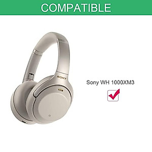 WH-1000XM3 Ear Pads, BUTIAO Replacement Protein Leather Ear Cushions Cups Memory Foam Earpads Earmuffs for Sony WH-1000XM3 WH1000XM3 WH 1000XM3 Over-Ear Headphones - Champagne