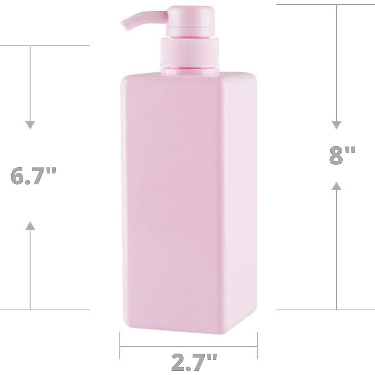 Refillable Pump Bottles 22oz/650ml Plastic Pump Bottles (Pink) - Set of 2 Empty Pump Bottles for Lotions and Creams - Plastic Pump Bottles for Hand Sanitizer, Soap, Shampoo, Conditioner and More