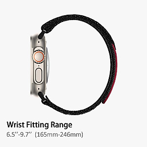 ULTIMAL Band Compatible with Apple Watch 49mm/45mm/44mm/42mm, Wide Loop Nylon Sports Strap, Hollow Out Breathable Design for iWatch Series 9/8/7 6/5/4/SE/SE2 3/2/1 Ultra 2/1 (49mm/45mm/44mm/42mm L,