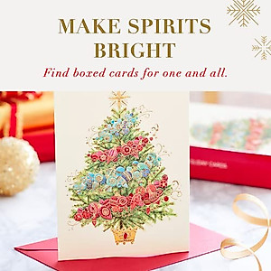 Papyrus Blank Holiday Thank You Cards Boxed with Envelopes, Blank Red and Gold (12-Count)