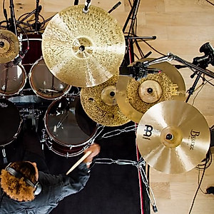 Meinl Cymbals Byzance 18" Traditional Polyphonic Crash with Raw Bell — Made in Turkey — Hand Hammered B20 Bronze, 2-Year Warranty (B18POC)