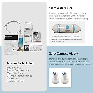 MEJE #001U-Electronic Bidet Seat for Elongated Toilets with Remote Control, Temperature Display Heated Toilet Seat,Auto Open and Close,Warm Air Dryer and Temp Controlled Wash Functions (White)