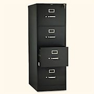 510 Series Four-Drawer Vertical Legal Filing Cabinet Finish: Black