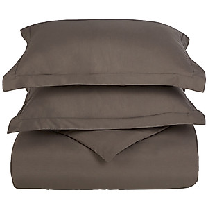 Elegant Comfort Elegance Linen 1500 Thread Count Wrinkle Resistant Ultra Soft Luxurious Egyptian Quality 3-Piece Duvet Cover Set, King/California King, Gray (1500 DC-King-Gray)