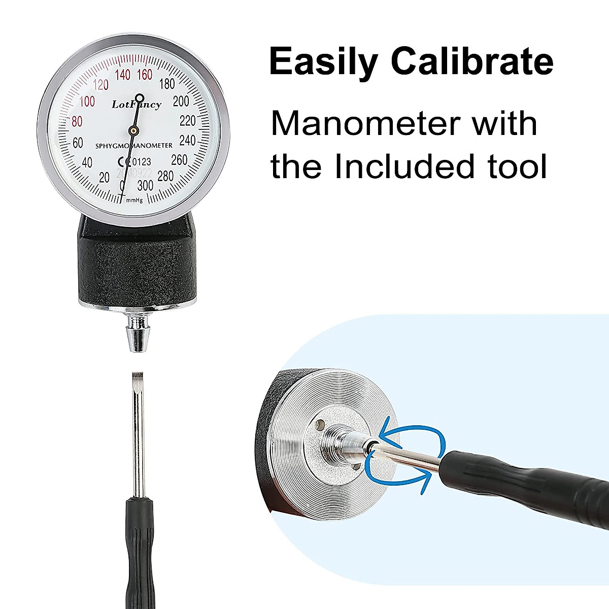 LotFancy Aneroid Sphygmomanometer, Large Adult Cuff (13" to 20"), Professional Manual Blood Pressure Monitor, Nurse BP Monitor, Durable Carrying Case Included, L Cuff