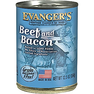 Evanger's Heritage Classics Beef & Bacon for Dogs - 12, 12.5 oz Cans