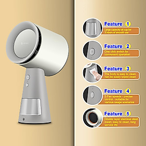 AMZCHEF Portable Range Hood, Desktop Exhaust Fan with 3 Speed Range Hood,Low Noise Large Oil Collection Cup,Detachable Aluminum Filter, Portable Kitchen Exhaust Fan for Indoor BBQ, Hot Pot-wc