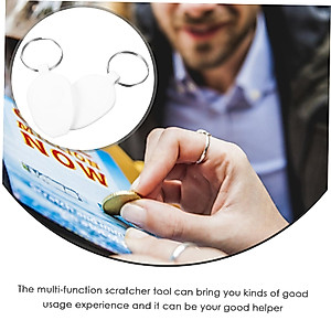 TEHAUX 5pcs Scratch Tickets Scrapers Hanging Craper for Cards Scraper Key Chain Tool Scraper for Pottery Tickets Scraper Keychain Cards Scraper Lucky Stock Plastic