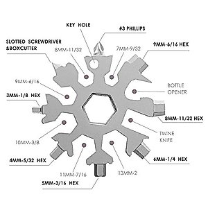 18-in-1 snowflake multi-function tool, snowflake tool, beer opener, great Christmas