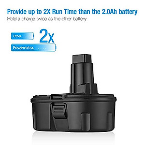 Powerextra 3.7Ah DC9091 Battery Compatible with Dewalt 14.4V XRP Battery DW9091 DW9094 DE9038 DE9091 DE9092 Cordless Power Tools(2 Pack)