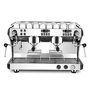 Commercial 2 Group Volumetric Espresso Machine, Stainless Steel Components, Super Heavy Duty! (Black)