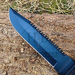 Haxxi Blade Custom Made Rambo Tactical Knife Carbon Steel Knife With Leather Sheath Hunting Knives