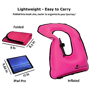 OMOUBOI Snorkel Vest for Adults Swim Vests Inflatable Snorkeling Jackets for Diving, Snorkeling, Swimming Safety (Suitable for 100-220 lbs) (Rose Red)