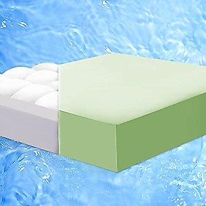 ABENE California King Green Cooling Dual Layer Mattress Topper for Hot Sleepers, Breathable Cool Fitted Sheet for Night Sweats Relief Plus Thick Mattress Pad Cover Soft Pillowtop with Deep Pocket