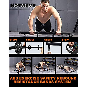 HOTWAVE Ultimate Portable Home Gym with 16 Fitness Accessories,20 in 1 Push Up Board,Resistance Bands with Ab Roller Wheel,Full Body Workout Equipment at Home for Man and Woman