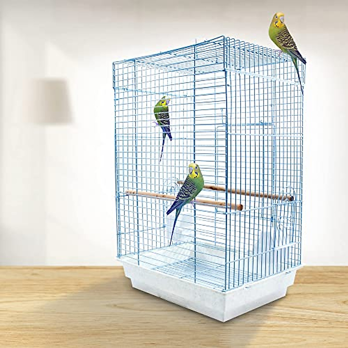 PENN-PLAX Cockatiel & Small Parrot Starter Kit with Birdcage, Cover, and Accessories – Great for Cockatiels, Conures, and Small Parrots – Square Dome – White