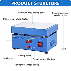 Preheat Soldering Preheating Station Welder 7.8x7.8in Hot Plate Soldering Heater Station Electric Hot Plate Preheat LCD Screen Separator Machine for Soldering Station Welder 200x200mm