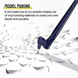 Craft Cutting Tool with 3 Blade (15°, 30°, 45°), Art Utility Knives 360-degree Rotary Cutter and Precision Knife for Art, Quilting and Crafting (Blue)