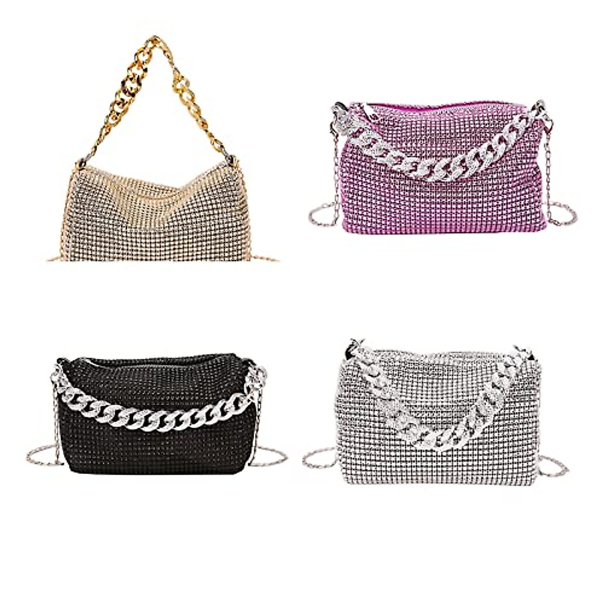 Elegant Evening Bag Glitter Rhinestone Handbag Underarm Bag Shoulder Bag for Daughter Girlfriend Birthday Party handbags