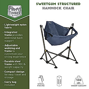 Timber Ridge 7.48" x 39.37" Padded Portable Folding Hammock Chair, Blue