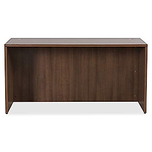 Lorell Essentials Desk Shell, Walnut Laminate