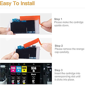 E-Z Ink (TM Compatible Ink Cartridge Tray Replacement for HP 934 935 High Yield 934XL 935XLcompatible with Officejet 6830 6230 6815 6812 6835 6820 Printer (4 Pack)