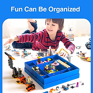 Blue Lake ECOLIFE Storage Box for storing Lego Toys Recyclable Plastic Free Toys Crafts Storage Organizer for Kids Environmentally Friendly (Blue)