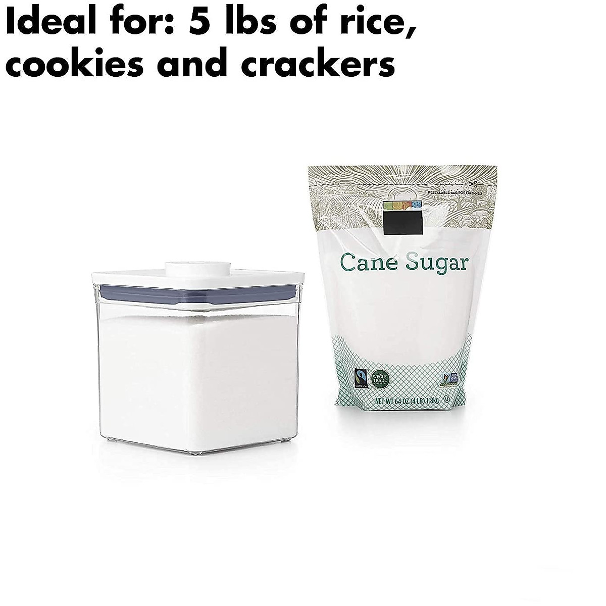 OXO Good Grips POP Container 2.8-Quart Square Airtight Food Storage for Sugar and More (Set of 4)