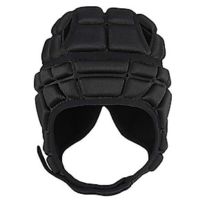 Surlim Rugby Soft Helmet Soccer Headgear Scrum Cap 7v7 Flag Football Headguard for Adult Large (Black)