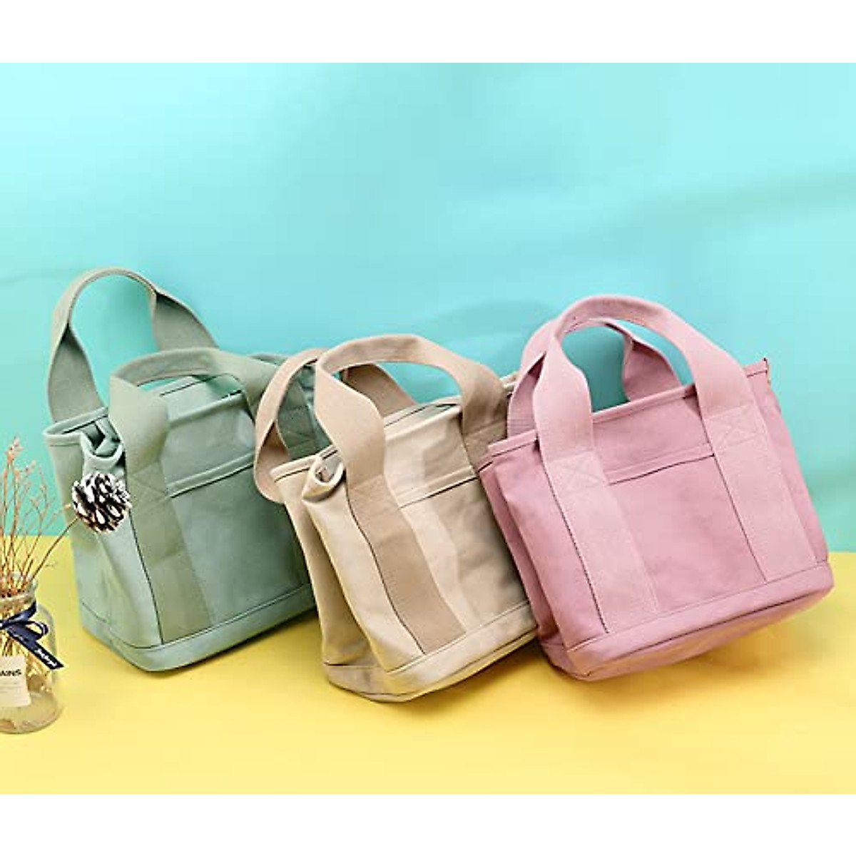 Tote Bag Women Small Satchel Bag Stylish Mini Tote Handbag Canvas Hobo Bag Fashion Crossbody Bag Shoulder Bag 2023
