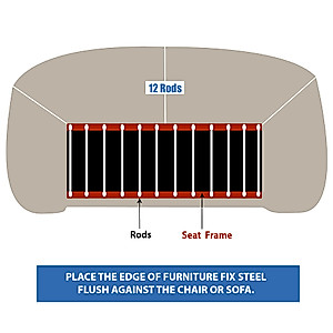Product Trend Furniture Fix Steel for Chair, Sofa, Loveseat, Mattress, or Couch-Cushion Support, Supercomfortable Nonslip Adjustable Seat Support, Extend Furniture Life, (44 x 17) Inches Deep (Black)