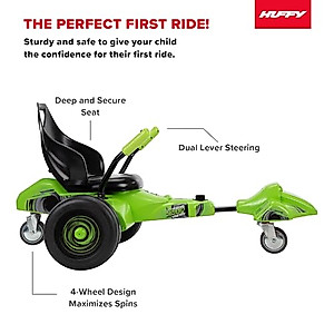 Huffy Green Machine Vortex 12V Battery Powered Ride On, Ideal for Ages 8+, Easy to Operate, Adjustable Frame, Endless Fun, Balanced Spins and Wheelies, 8 MPH, Max Weight 150 Pounds