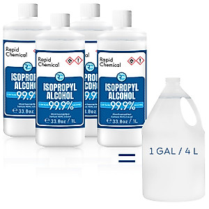99% Isopropyl Alcohol - USP Grade - 99 Percent IPA Alcohol - 4 Pack of 1L (4 x 33.3 fl oz)