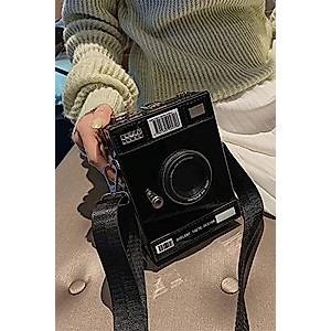 QZUnique Women's Retro PU Camera Shaped Snapshot Casual Cross body Shoulder Handbag Purse