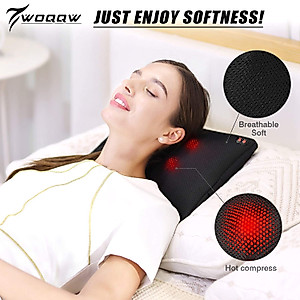 WOQQW Back Massager, Shiatsu Neck and Back Massager, Deeper Tissue Kneading Massage Pillow with Heat for Shoulders,Waist,Legs,Foot, Body Relieve Muscle Pain - Best Gift for Women/Men/Dad/Mom