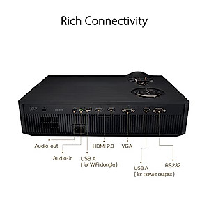 ASUS ProArt A1 LED Professional Projector - Full HD, 3000 Lumens, ∆E < 2, 98% sRGB and Rec. 709, World’s First Calman Verified Projector, 2D Keystone Correction, 1.2X Zoom Ratio, Wireless mirroring