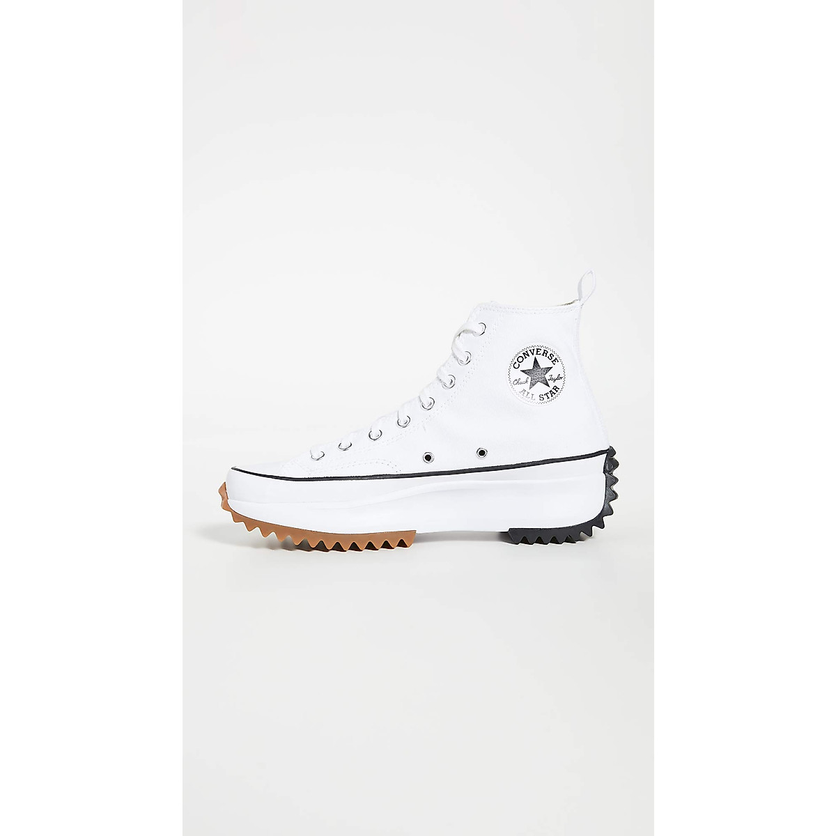 Converse Run Star Hike Hightop Sneakers, White/Black/Gum, 10.5 US Women/9 US Men