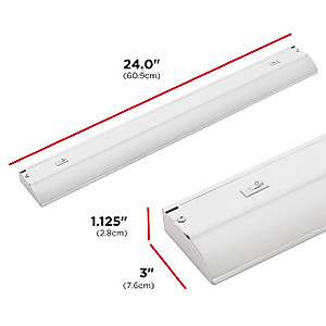 UltraPro 24 inch Hardwired Under Cabinet Lights, 3 Color Settings - 2700K/4000K/5000K - Warm White, Cool White, and Daylight, Under Cabinet Lighting, Dimmable Under Counter Lights for Kitchen, 45368