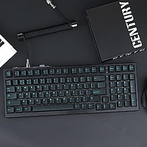 GEKUCAP Custom Keycaps, 121 Keys Green Translucent Keycaps, ABS Double Shot Keycaps, Cherry Profile Keycaps Set for Gaming Keyboard Cherry MX Switches Mechanical Keyboard 61/87/104/108 (Green)