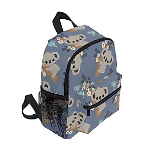 OREZI Cute Floral Koala With Flower Toddler Bag,Non-slip and Detachable Chest Strap Travel Bag Snack diapers Bag Preschool Backpack for Kids Little Boy Girls