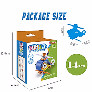 EightHalf STEM Learning Toys for Age 4-6 Boys,Building Blocks Toy Educational Toys for Girls Erector Set for 4 5 6 Years Old Boys Mini Aircraft Birthday Gift for Kids