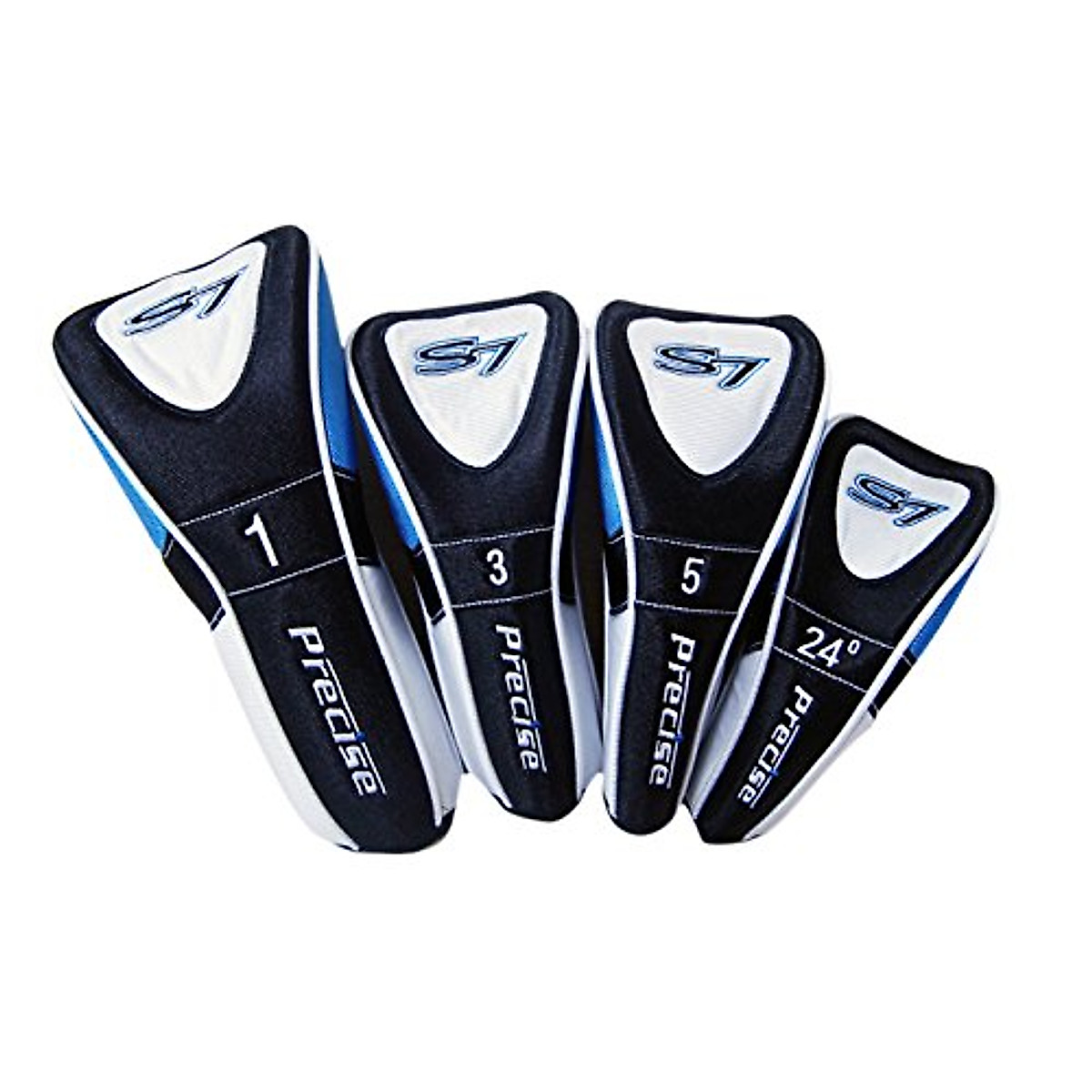 18 Piece Men's Complete Golf Club Package Set With Titanium Driver, #3 & #5 Fairway Woods, #4 Hybrid, 5-SW Irons, Putter, Stand Bag, 4 H/C's (Blue, Regular Size)