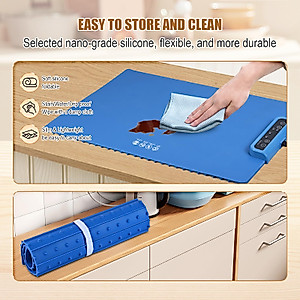 Electric Warming Tray,Portable Silicone Food Warmer Heater Mat,Travel Roll Up Fast Heating Pad,Foldable Keep Plates Fast Warm for Buffets Party,Events Catering, Large Surface Area (Pure white)