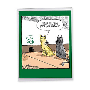 The Best Card Company - Funny Cartoon Stationery Set for Birthdays with Envelope (Letterhead 8.5 x 11 Inch) - Hole Foods J2684BDG