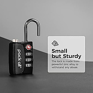 pack all TSA Approved Luggage Lock, Inspection Indicator, Alloy Body, 3 Digit Combination Padlocks, Travel Lock for Suitcases & Bag, Travel Accessories (4 Pack)
