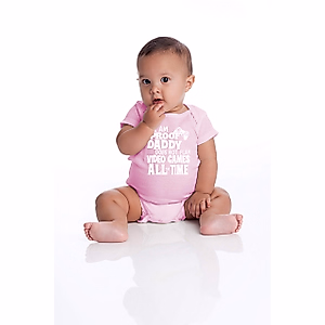 I Am Proof Daddy Does Not Play Video Games All The Time - Funny Baby Essentials Romper Outfits (Newborn, Pink)