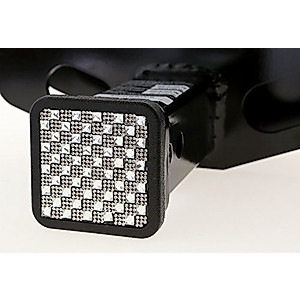 Diamond Crystal Bling Rhinestone Trailer Hitch Cover tube insert Fits 2" Receivers (Fits 2" Receivers, Clear)